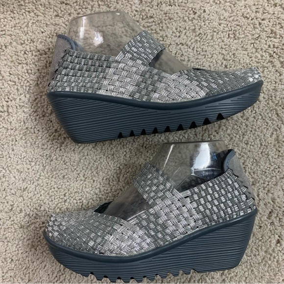 bernie mev. | Shoes | Bernie Mev Metallic Silver Lulia Woven Mary Jane ...